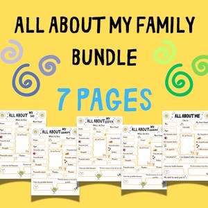 All About My Family All About Me Worksheet All About Me Bundle - Etsy