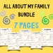 All About My Family All About Me Worksheet All About Me Bundle - Etsy