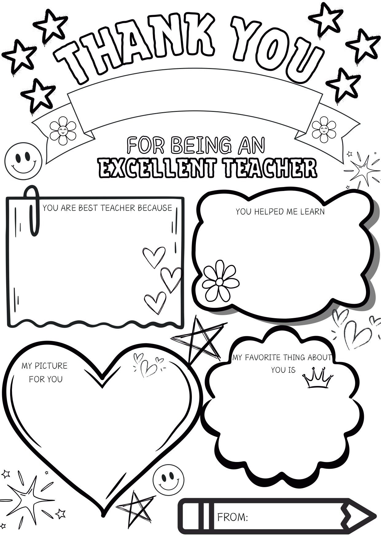 Teacher Appreciation Worksheet, Printable Teacher Appreciation Week ...