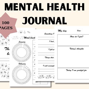 Mental Health Journal | Mood Tracker | Daily Gratitude Planner | Self ...