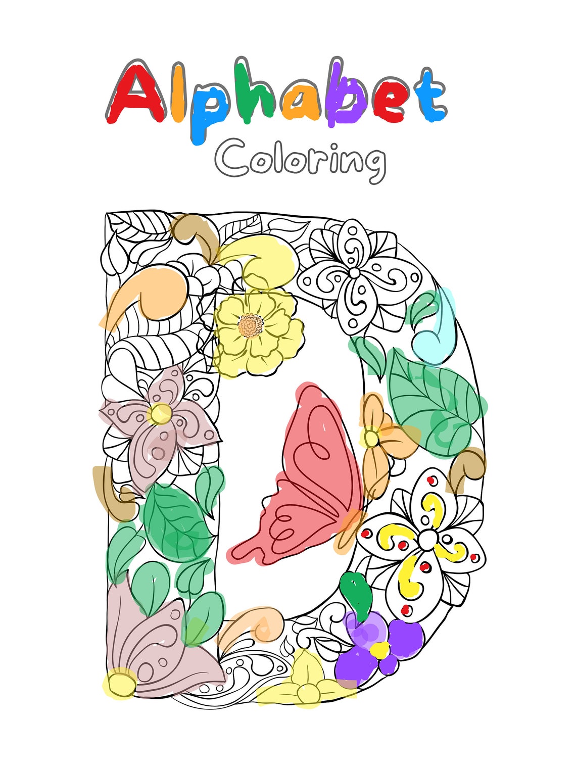 Mandala Alphabet Coloring Pages. Letter Coloring. Printable Letter ...