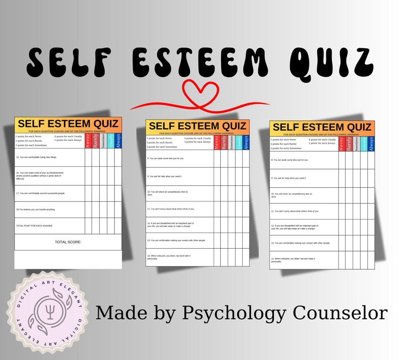 Quiz Self Esteem - Self Esteem Quiz for Adults and Teens - Self Esteem ...