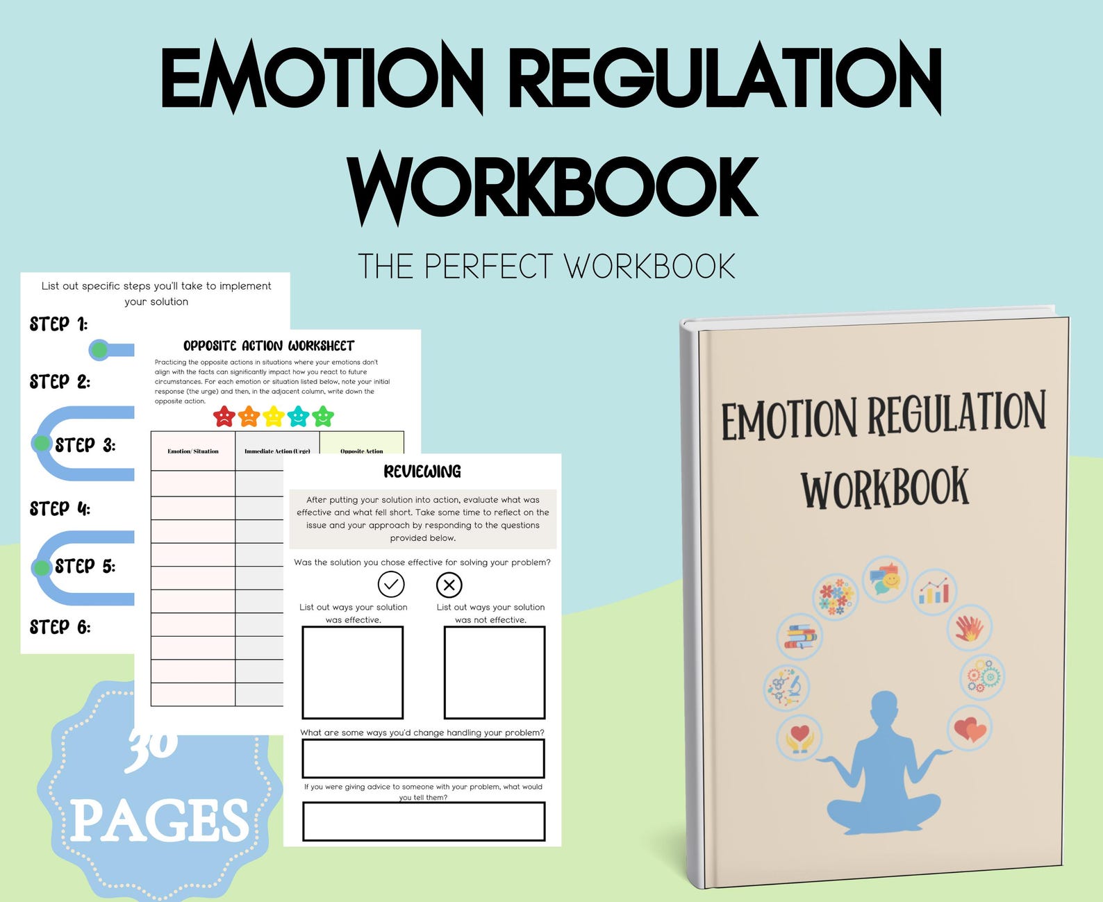 Emotional Regulation Workbook / Emotions Worksheets / Therapy ...