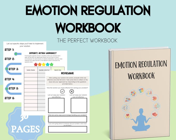 Emotional Regulation Workbook / Emotions Worksheets / Therapy ...
