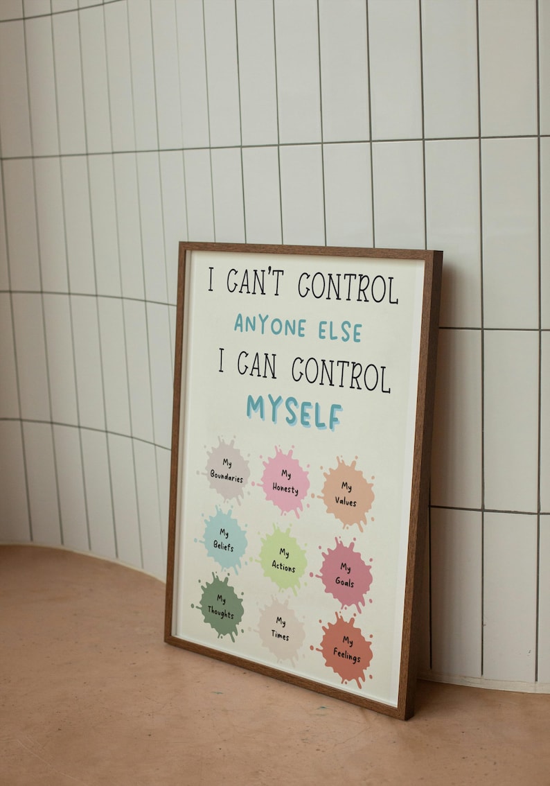 I Can Control, Therapy Office Decor, Therapist Office Wall Art, School ...