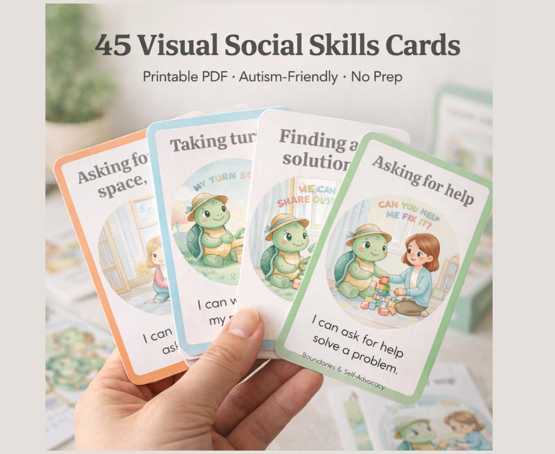 Social Skills Cards for Kids: Autism-friendly Visual Learning (digital ...