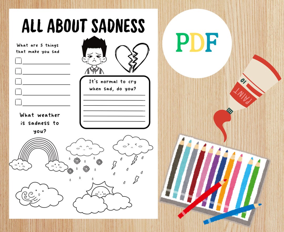 All About Sadness Worksheet Feelings Exploration Emotion Recognition ...