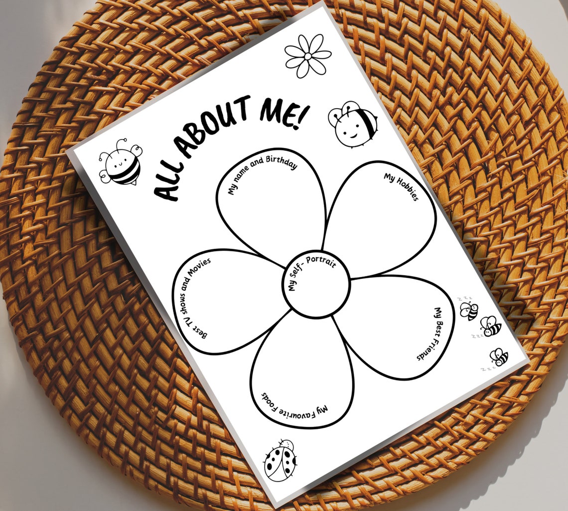 All About Me Worksheet for Kids Digital Download | Printable Activity ...