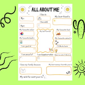 All About My Family All About Me Worksheet All About Me Bundle - Etsy