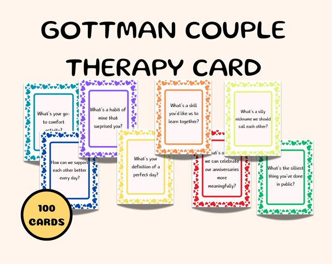 GOTTMAN 100 Couples Therapy Card Counseling Healthy Relationships ...