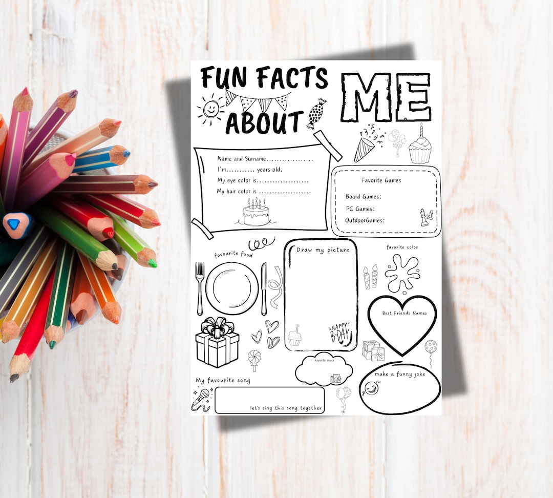 Fun Fact All About Me Survey Printable,getting to Know You, Coworker ...