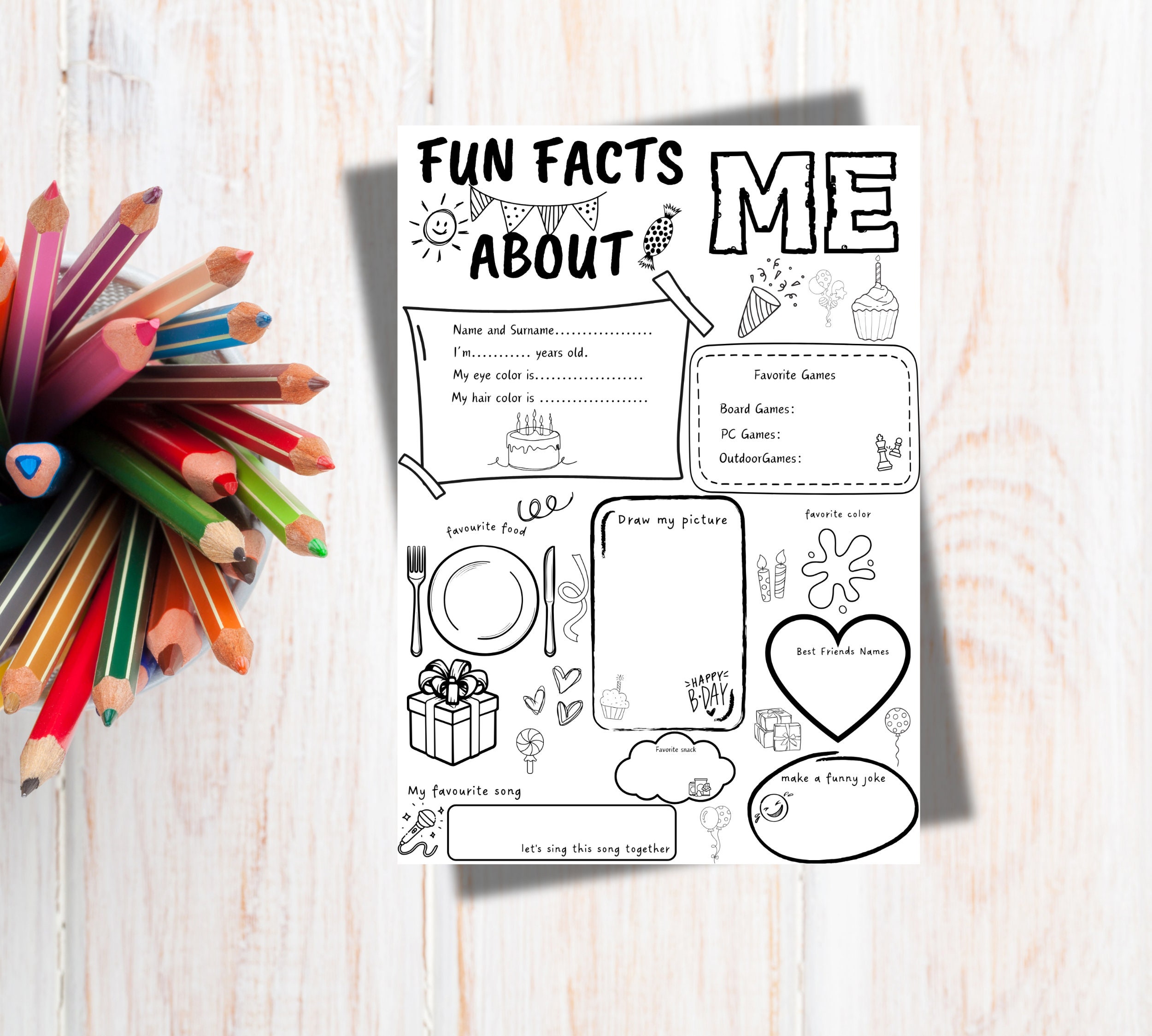 Fun Fact All About Me Survey Printable,getting to Know You, Coworker ...