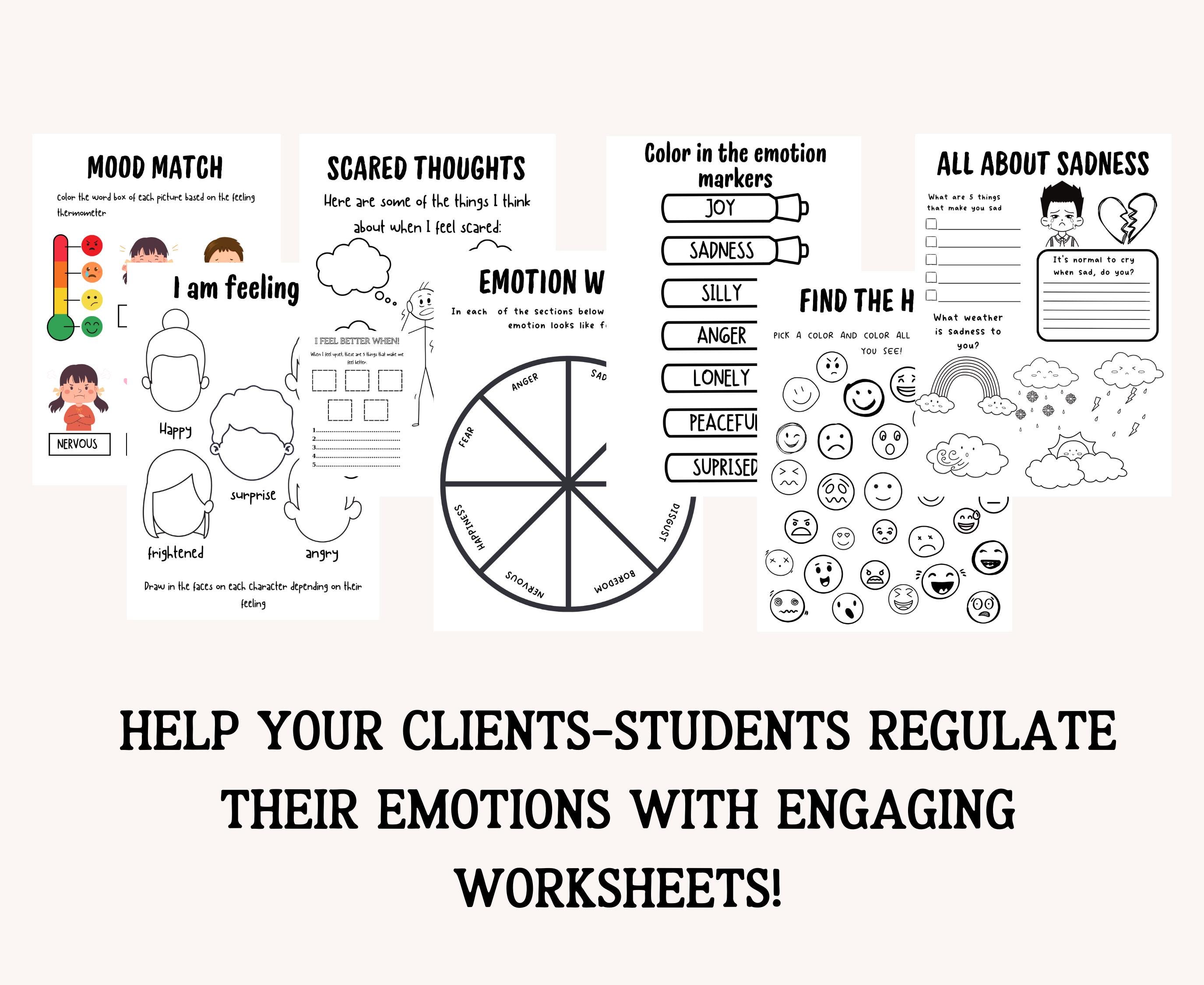 Feelings Emotions Worksheets Bundle Social Emotional Learning Printable ...