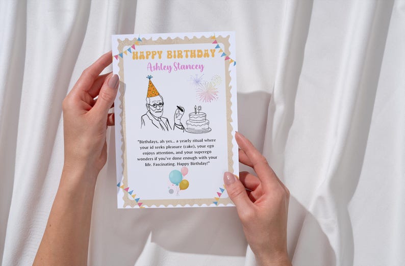Funny Freud Birthday Card, Custom Card, Psychologist Gifts, Counselor ...