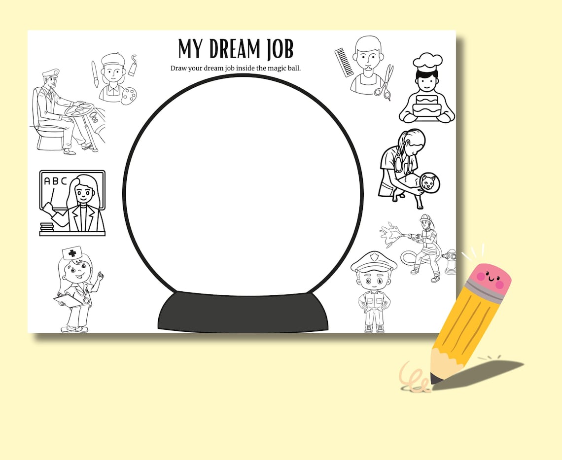Dream Job Worksheet | Career Aspirations Activity | Printable Coloring ...