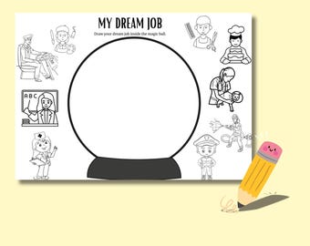 Dream Job Worksheet | Career Aspirations Activity | Printable Coloring ...