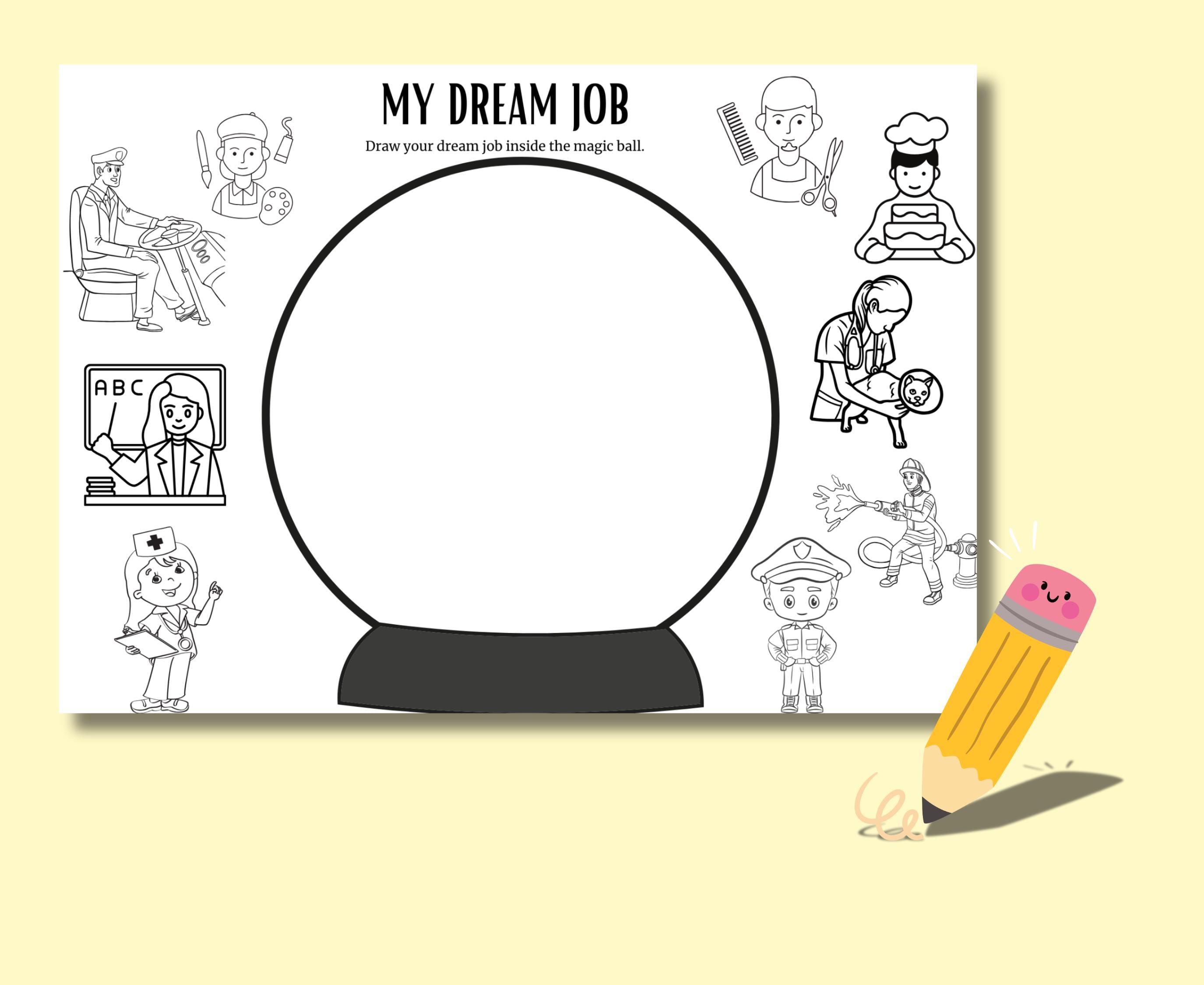 Dream Job Worksheet | Career Aspirations Activity | Printable Coloring ...
