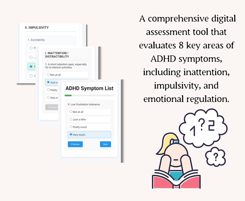 ADHD Quiz - Digital ADHD Symptom Checklist | Self Assessment Tool | 63 ...