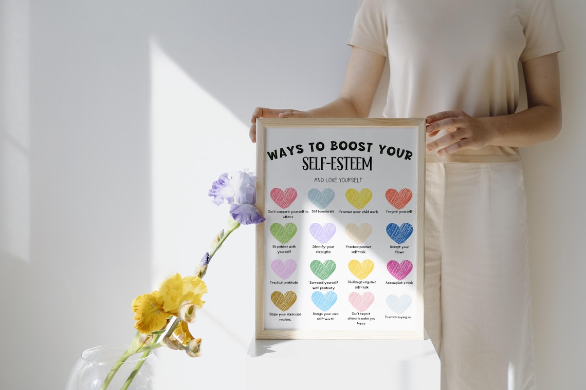 Self Esteem Printable Wall Art, Mental Health Printable, Self Love ...