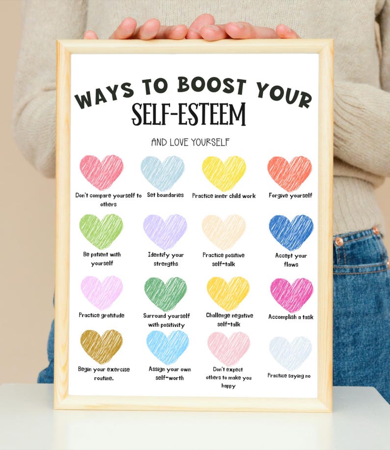 Self Esteem Printable Wall Art, Mental Health Printable, Self Love ...