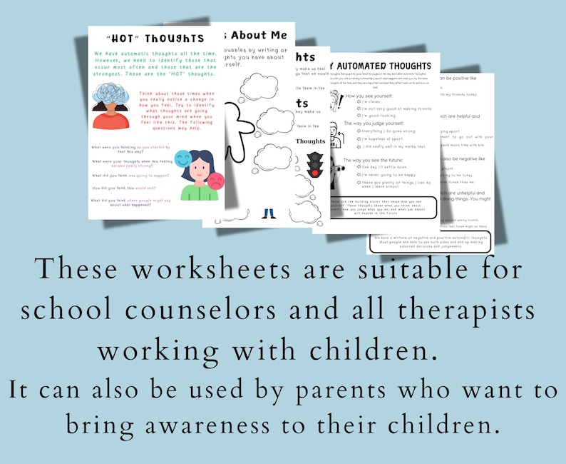 CBT Workbook 15 Pages for Therapist Kids CBT Worksheet Therapy Tools ...