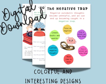 Kids CBT Therapy Worksheet - Etsy