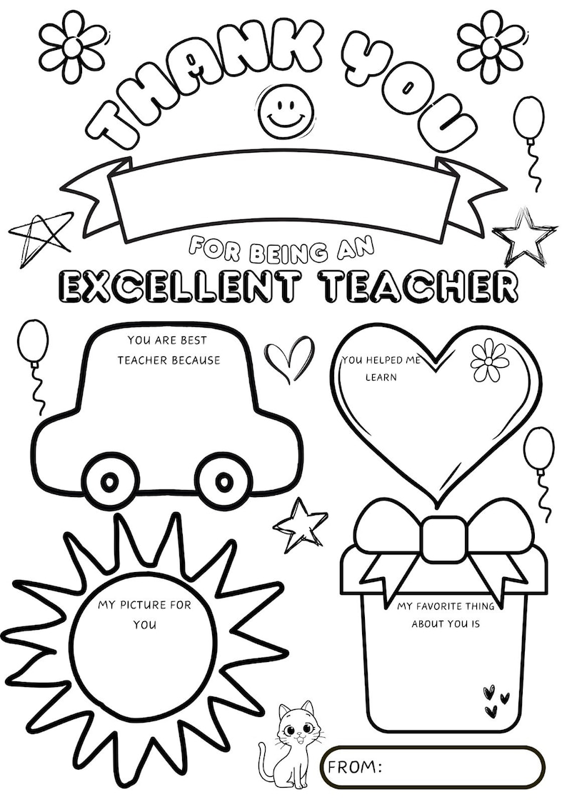 Teacher Appreciation Worksheet Printable Teacher Appreciation Week Gift ...