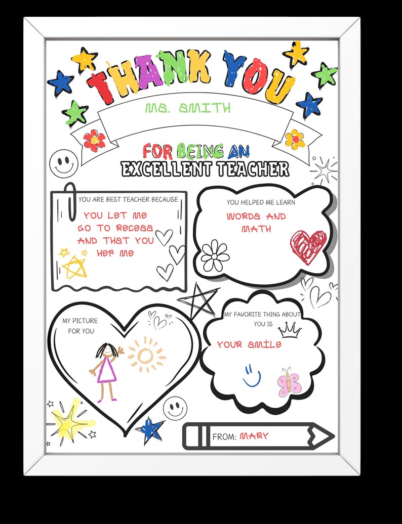 Teacher Appreciation Worksheet, Printable Teacher Appreciation Week ...