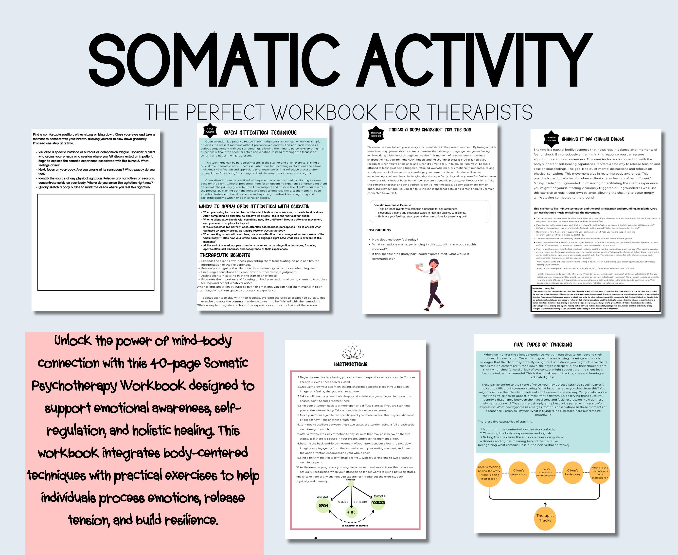 Somatic Therapy Workbook Printable, Getting to Know Your Body ...