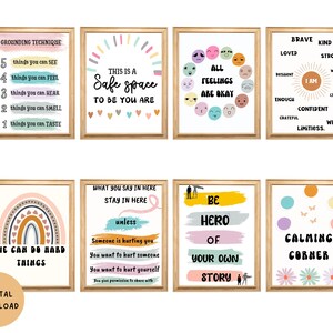 Set of 10 Counseling Posters Office Decor School Psychologist Wall Art ...