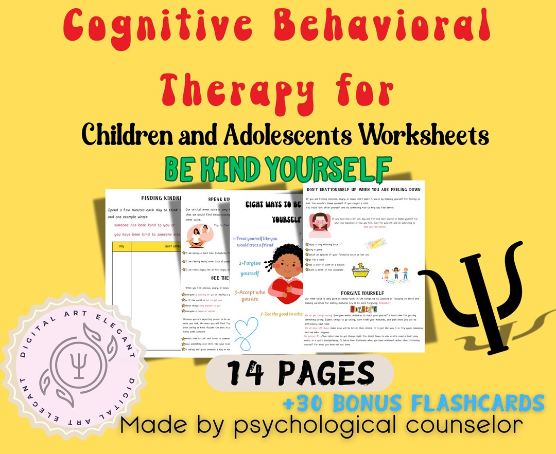 CBT Be Kind Yourself Worksheet Improve Your Self Esteem Accept Yourself ...