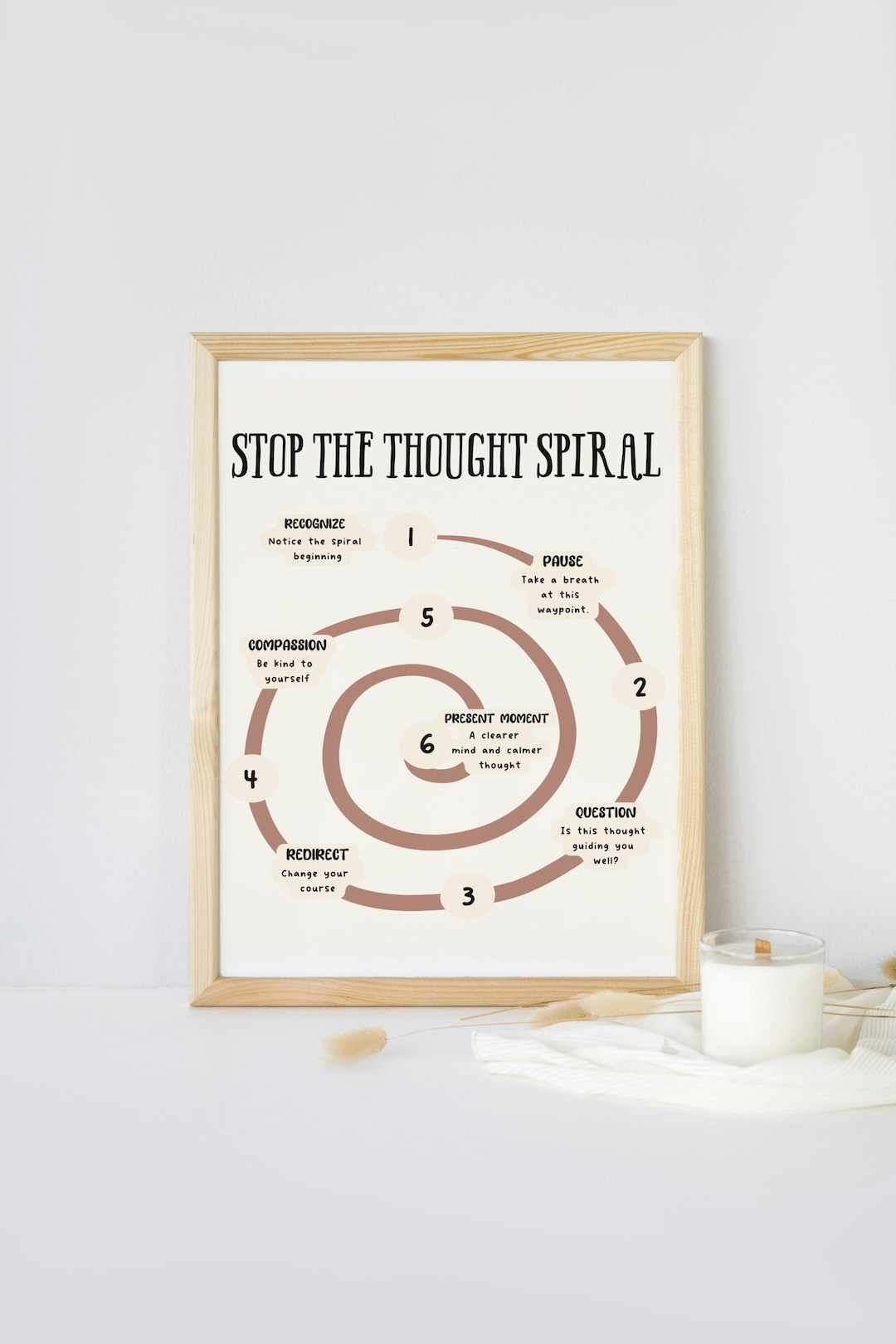 Therapy Handout How to Stop a Thought Spiral DBT CBT Therapy Counseling ...