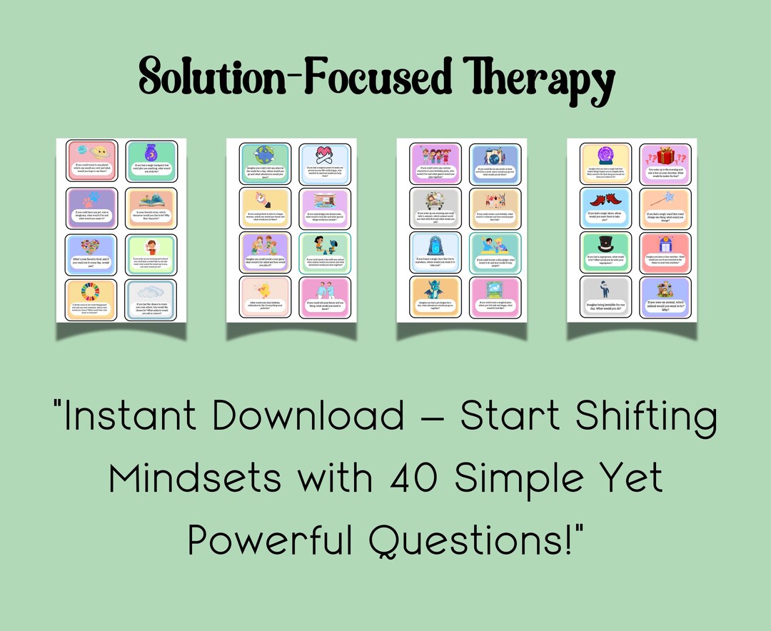 Solution Focused Therapy Question Miracle Question Cards 40 Therapy ...