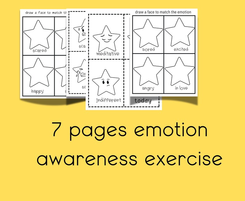 Emotions Coloring Pages, Kids Activity, Feeling Awareness (digital ...