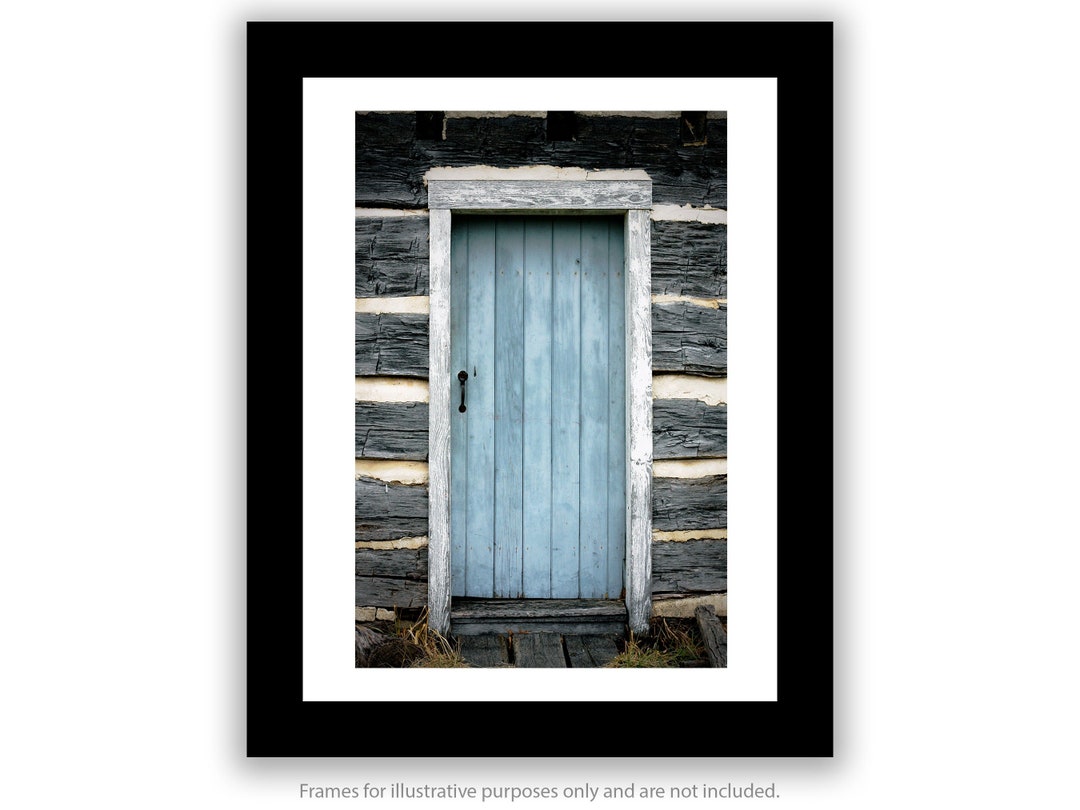 Rustic Blue Farmhouse Photography, Door Fine Art Print, Living Room ...