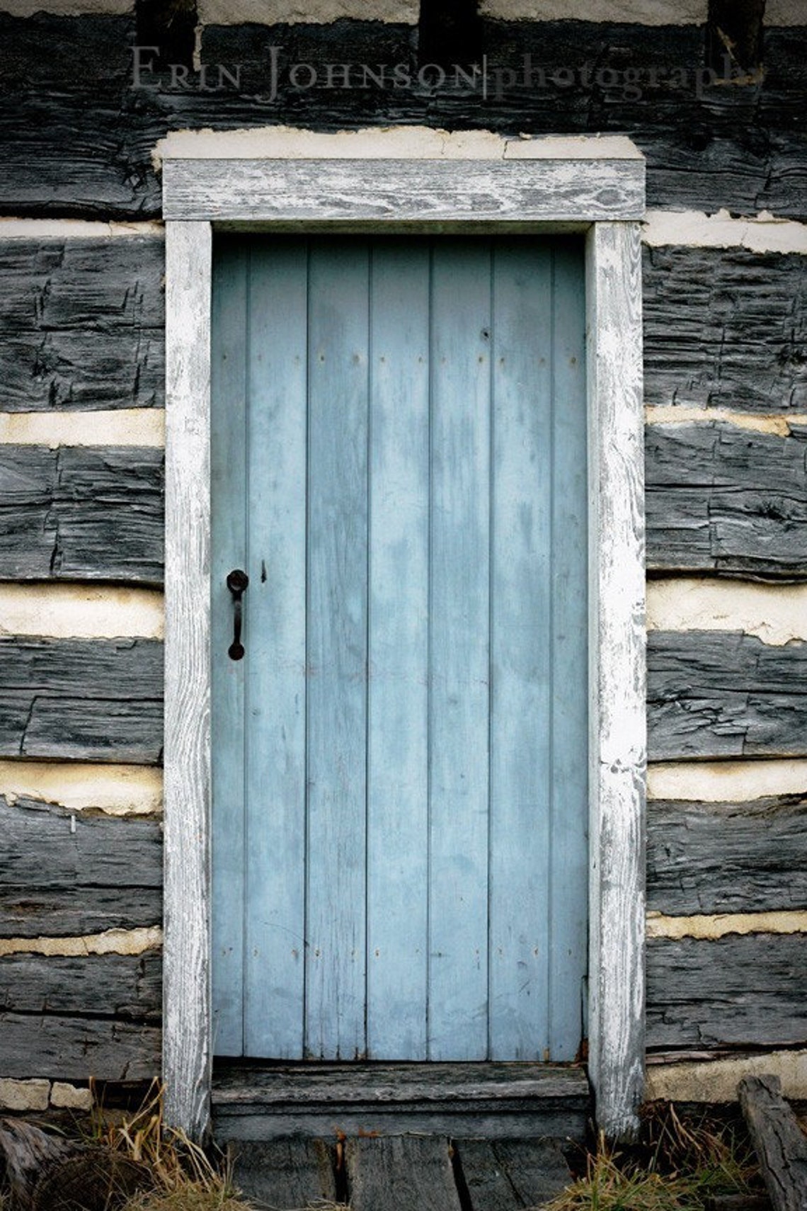 Rustic Blue Farmhouse Photography Door Fine Art Print Living | Etsy