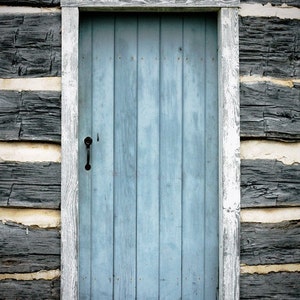 Rustic Blue Farmhouse Photography, Door Fine Art Print, Living Room ...