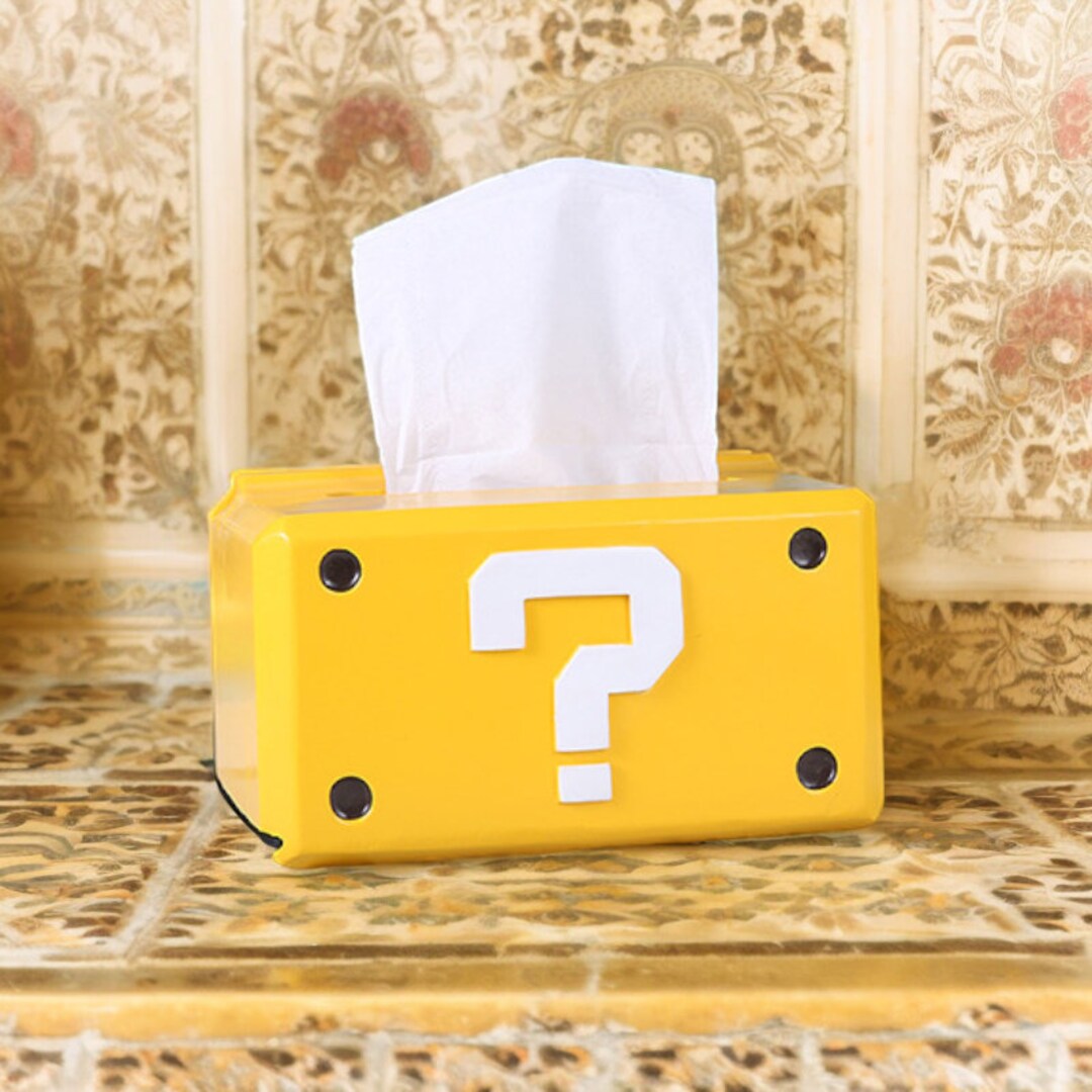 Super Mario Question Box Tissue Box, Gamer Gift, Tissue Box Cover ...