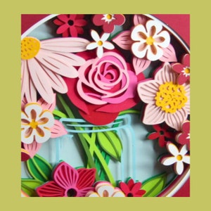 Shadow Box Art, Charming Mason Jar Bouquet Bring a Pop of Color and Joy ...