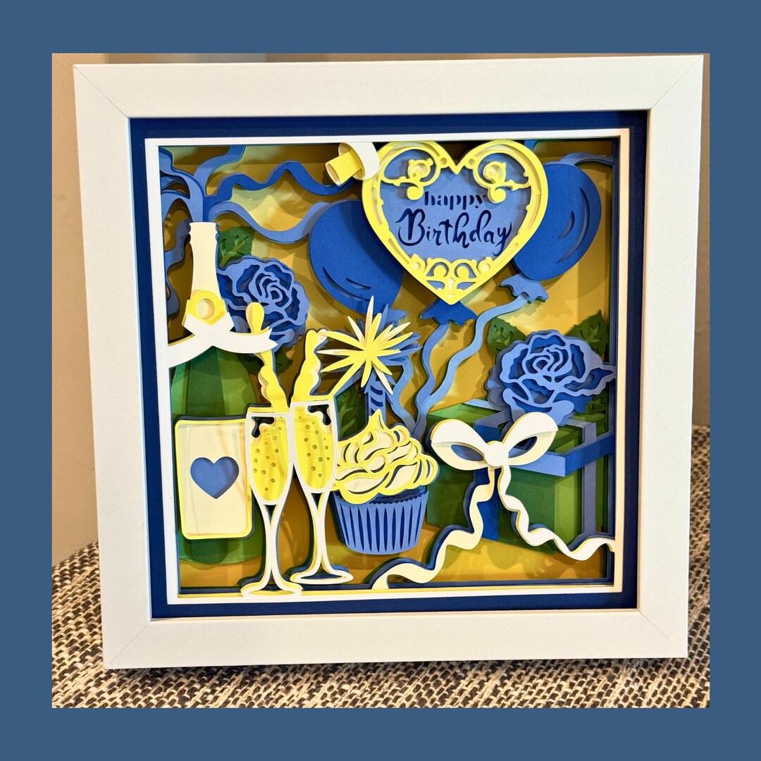 3D Shadow Box Art, Happy Birthday to You - Etsy