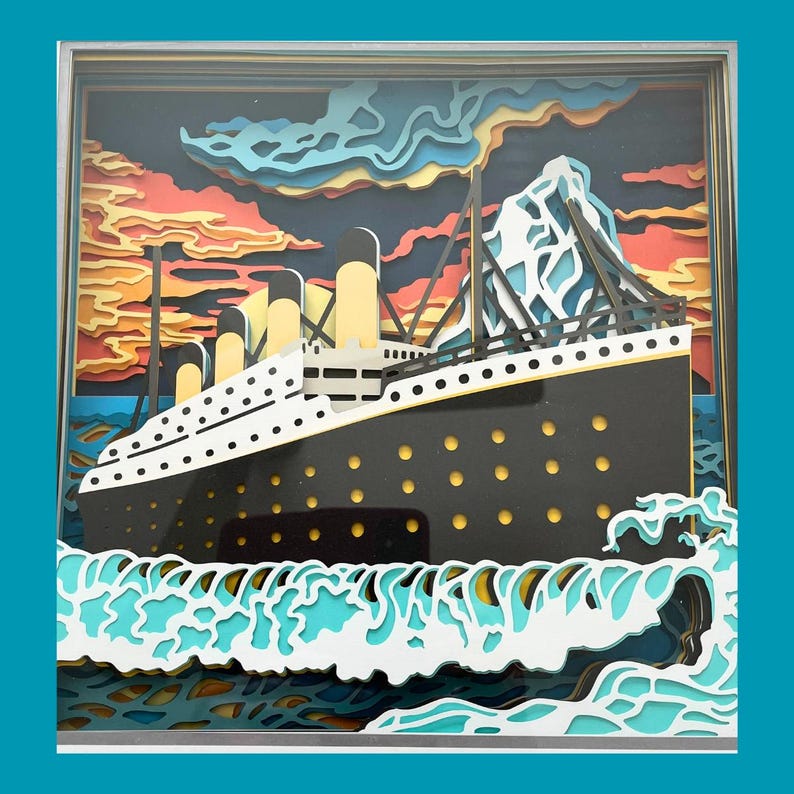 3D Shadow Box Art Ocean Liner - Etsy