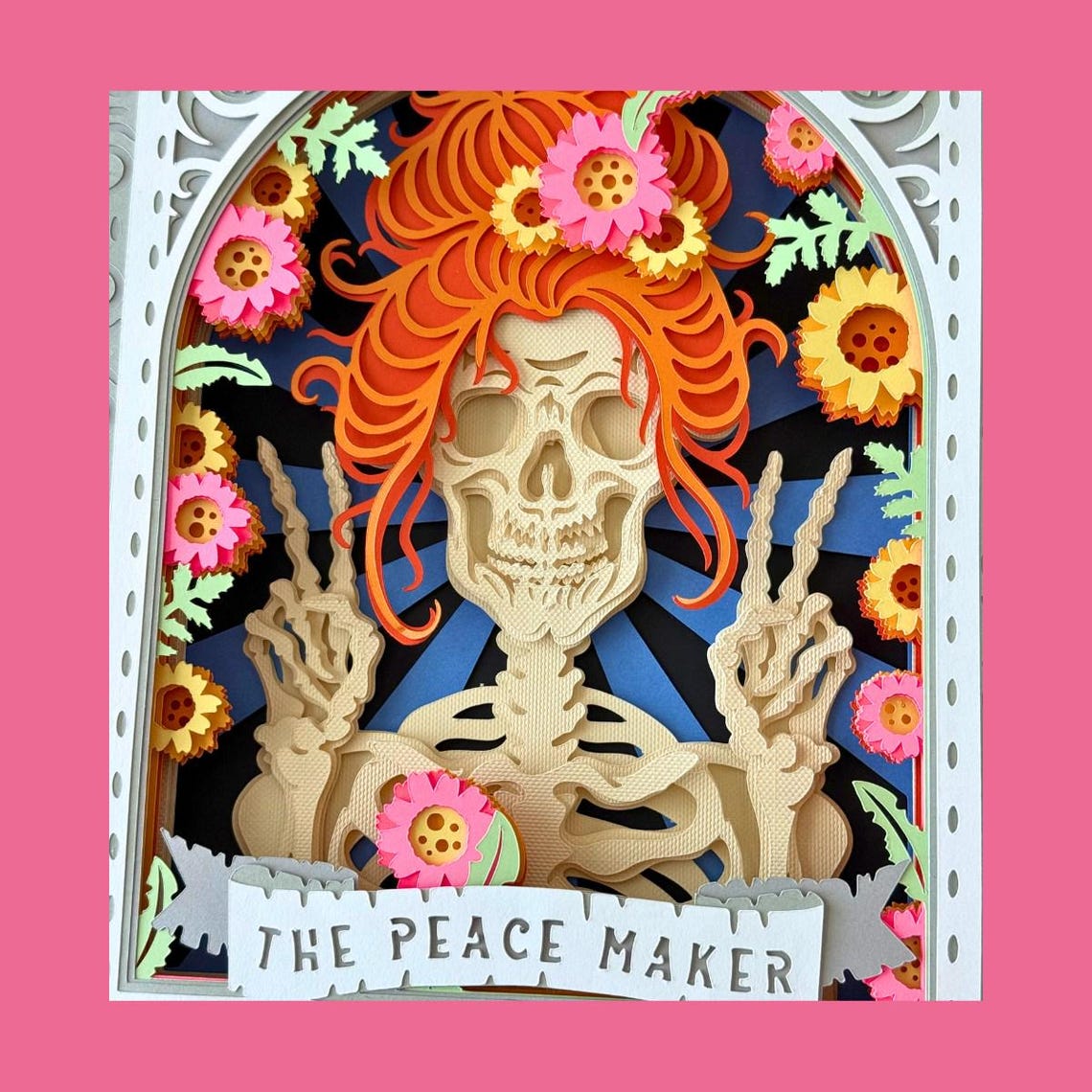 3D Shadow Box Art, Hippie Peace Maker - Etsy