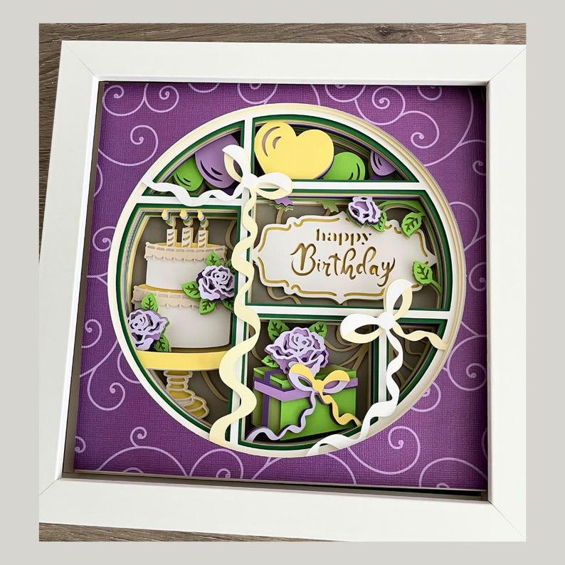 3D Shadow Box Art Happy Birthday - Etsy