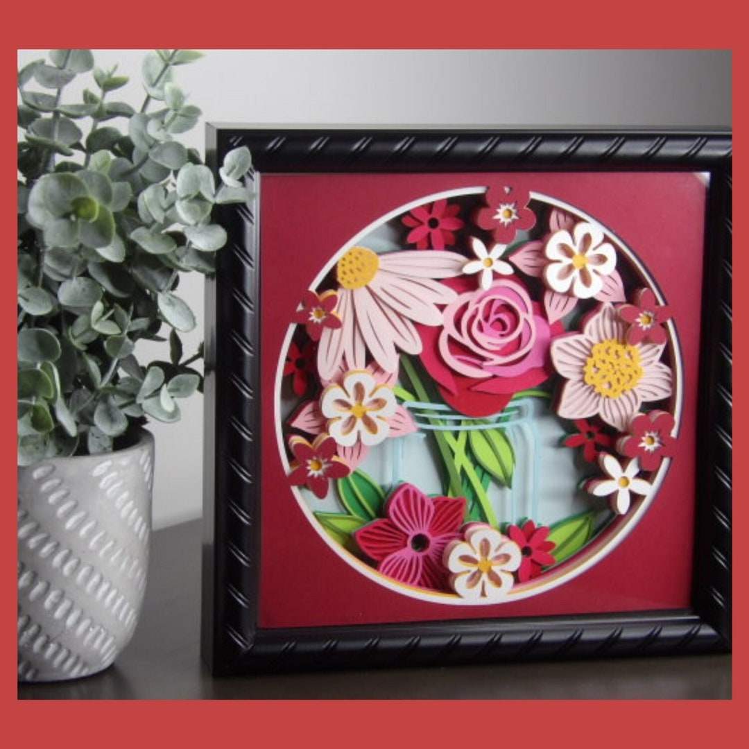 Shadow Box Art, Charming Mason Jar Bouquet Bring a Pop of Color and Joy ...