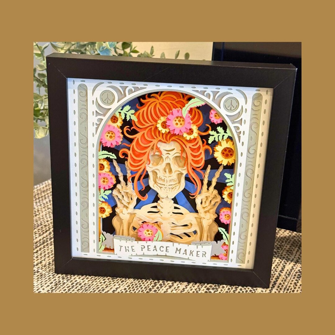 3D Shadow Box Art, Hippie Peace Maker - Etsy