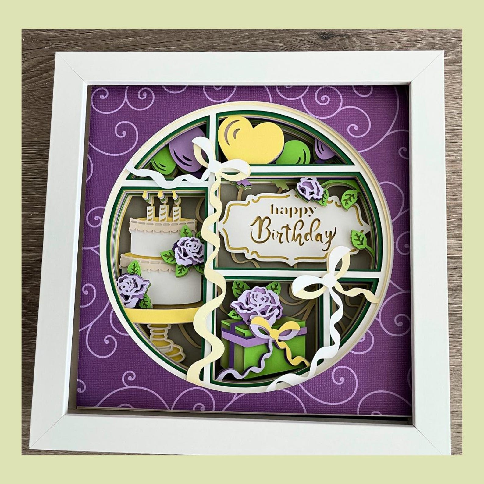3D Shadow Box Art, Layered Cardstock Art, Happy Birthday to You! - Etsy