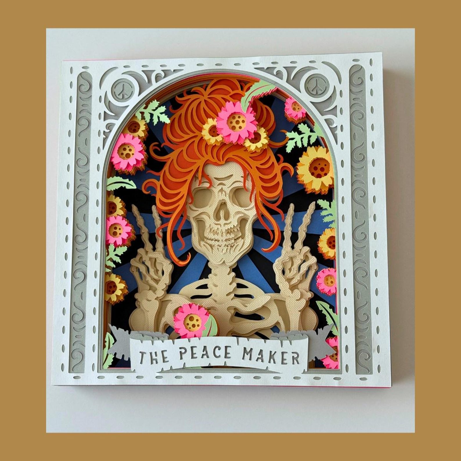 3D Shadow Box Art, Hippie Peace Maker - Etsy