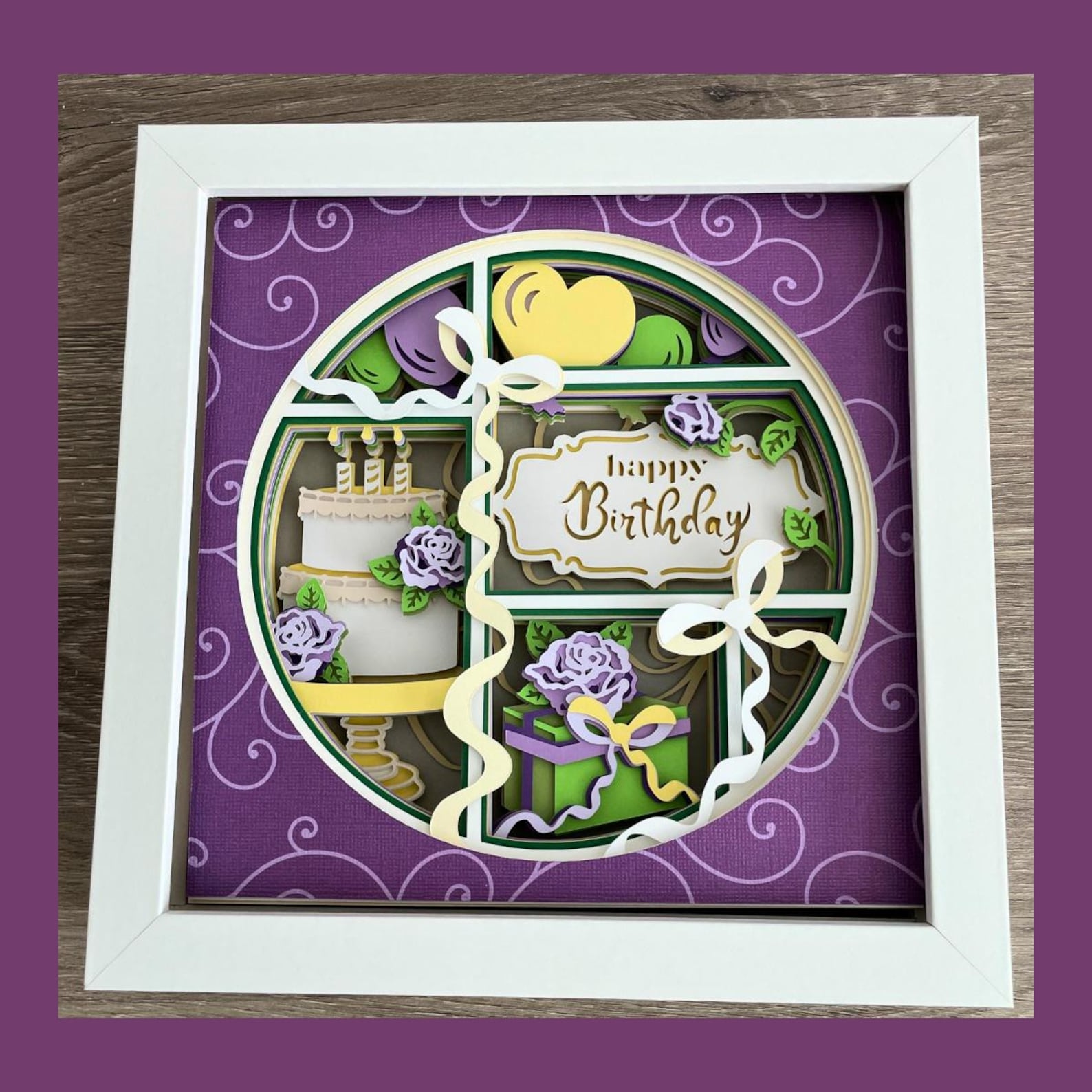 3D Shadow Box Art Happy Birthday - Etsy