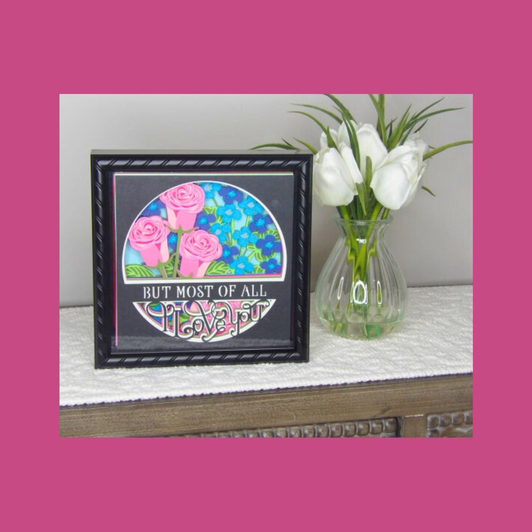Shadow Box Art Romantic, Heartfelt 3D i Love You Message With Gorgeous ...