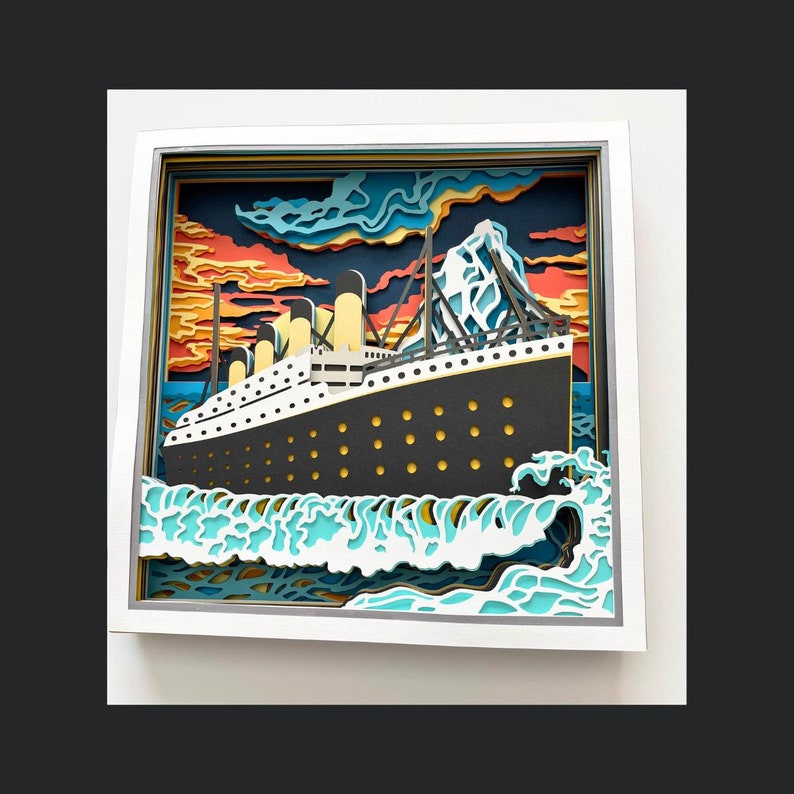 3D Shadow Box Art Ocean Liner - Etsy